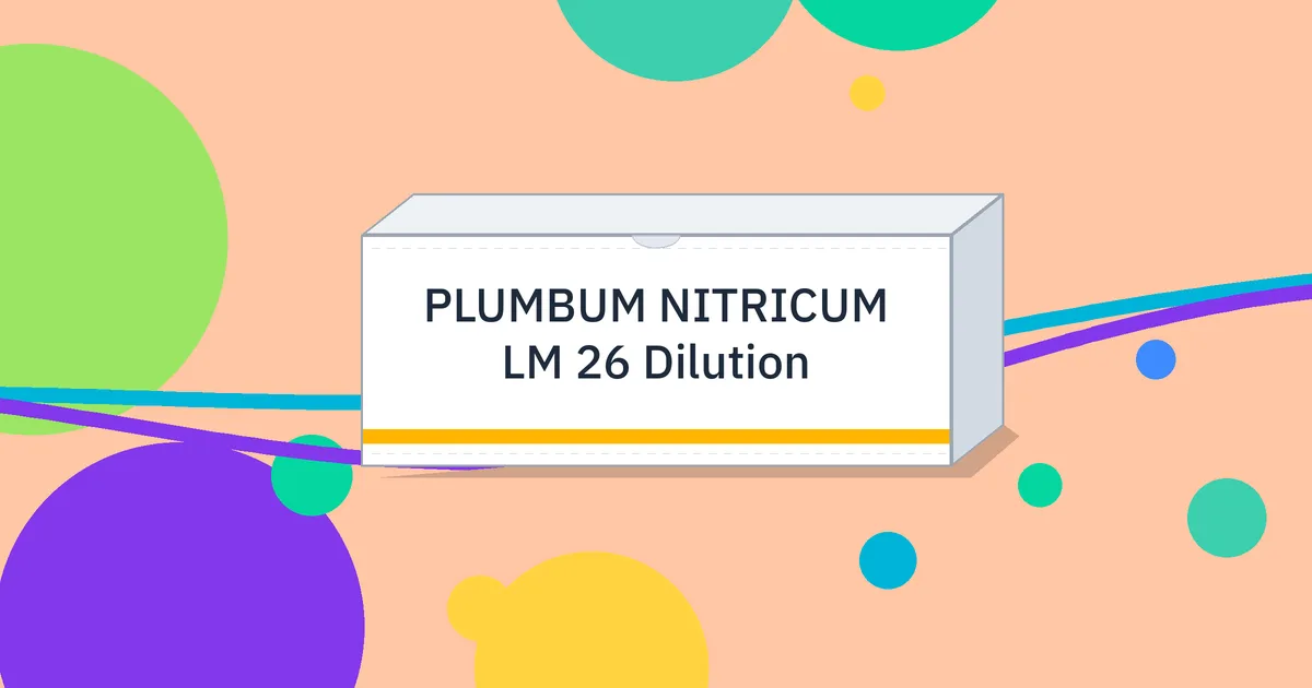 Symbolbild: Packung mit der Aufschrift PLUMBUM NITRICUM LM 26 Dilution (PZN 13042193) – Verfügbarkeit und Bezug in Apotheken in Frankfurt am Main