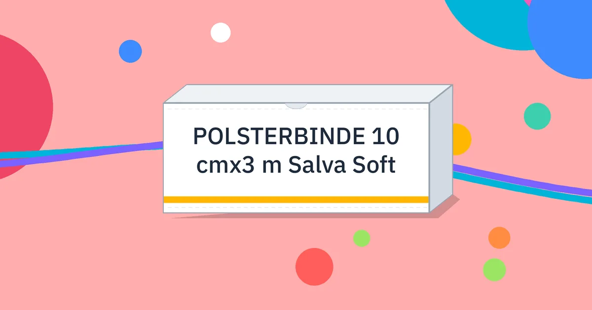 Symbolbild: Packung mit der Aufschrift POLSTERBINDE 10 cmx3 m Salva Soft (PZN 17151944) – Verfügbarkeit und Bezug in Apotheken in Frankfurt am Main