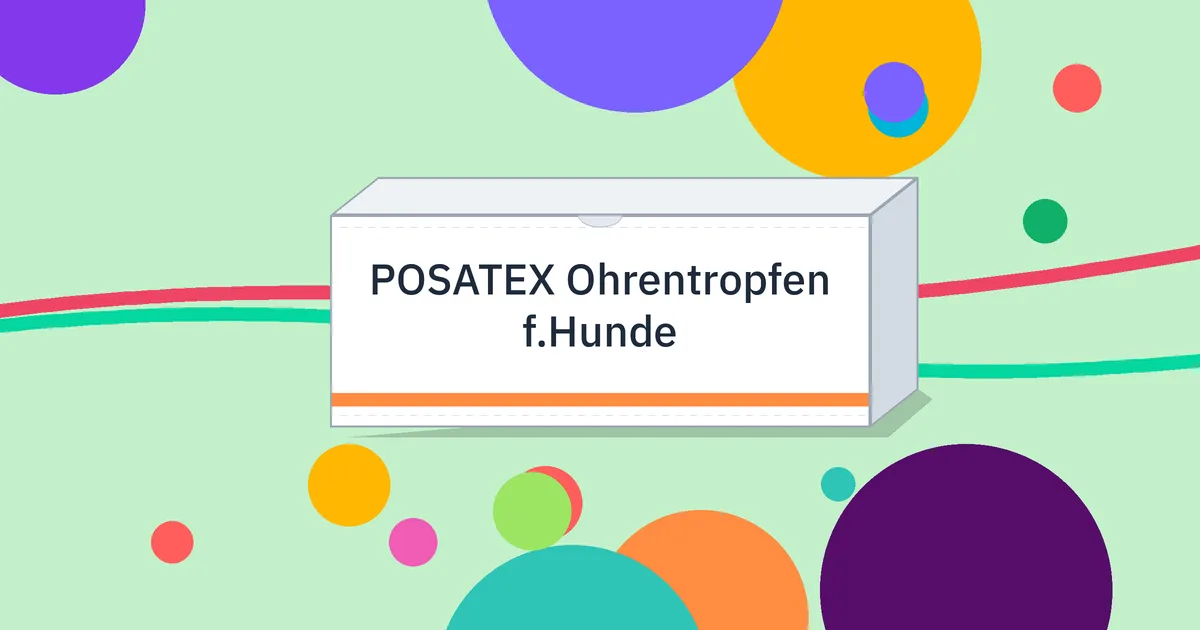 Symbolbild: Packung mit der Aufschrift POSATEX Ohrentropfen f.Hunde (PZN 08820837) – Verfügbarkeit und Bezug in Apotheken in Frankfurt am Main