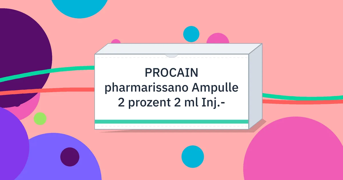 Symbolbild: Packung mit der Aufschrift PROCAIN pharmarissano Ampulle 2 prozent 2 ml Inj.- (PZN 18223404) – Verfügbarkeit und Bezug in Apotheken in Frankfurt am Main