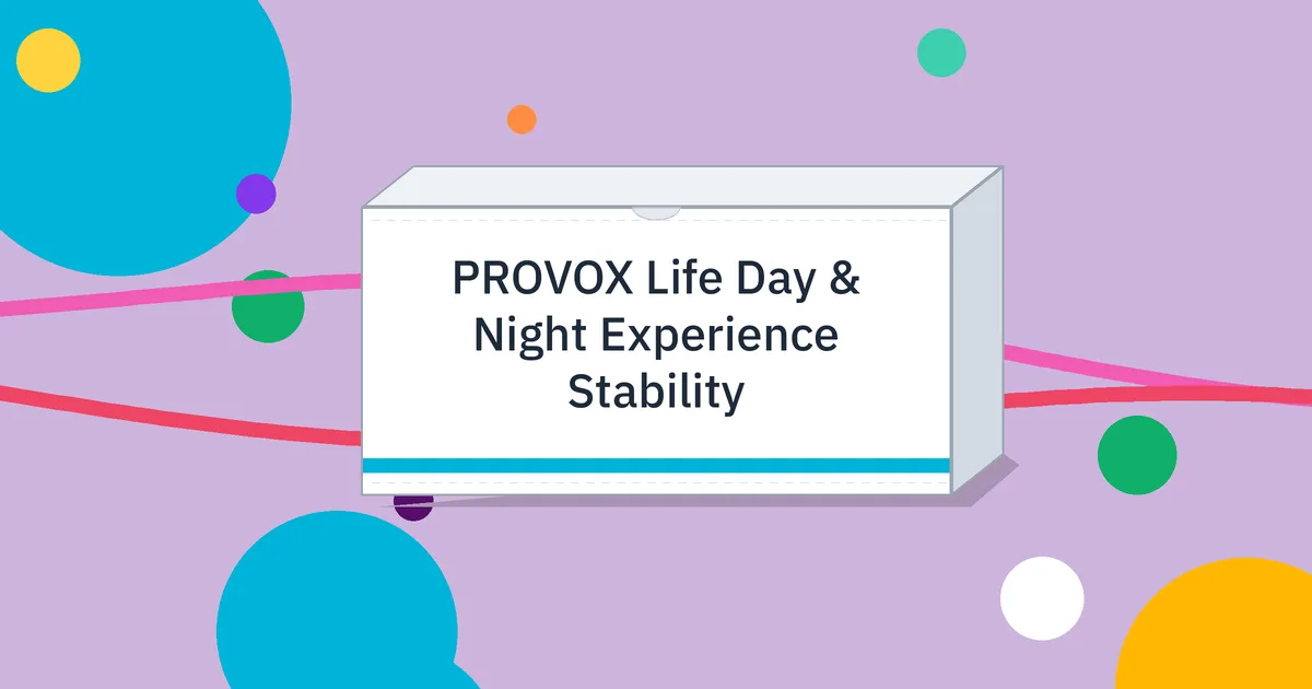 Symbolbild: Packung mit der Aufschrift PROVOX Life Day & Night Experience Stability (PZN 19625671) – Verfügbarkeit und Bezug in Apotheken in Frankfurt am Main