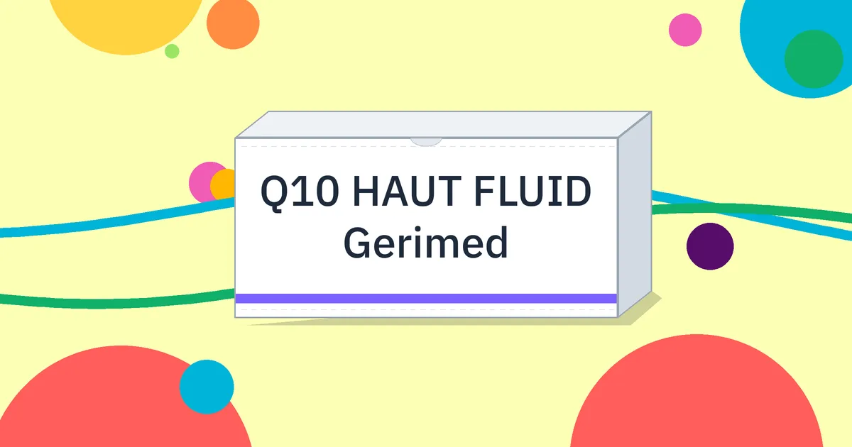 Symbolbild: Packung mit der Aufschrift Q10 HAUT FLUID Gerimed (PZN 02488247) – Verfügbarkeit und Bezug in Apotheken in Frankfurt am Main