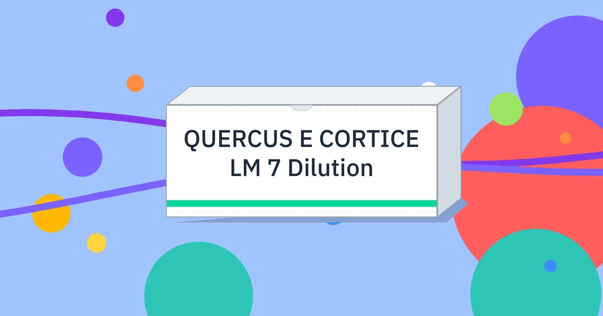 Symbolbild: Packung mit der Aufschrift QUERCUS E CORTICE LM 7 Dilution (PZN 13674088) – Verfügbarkeit und Bezug in Apotheken in Frankfurt am Main