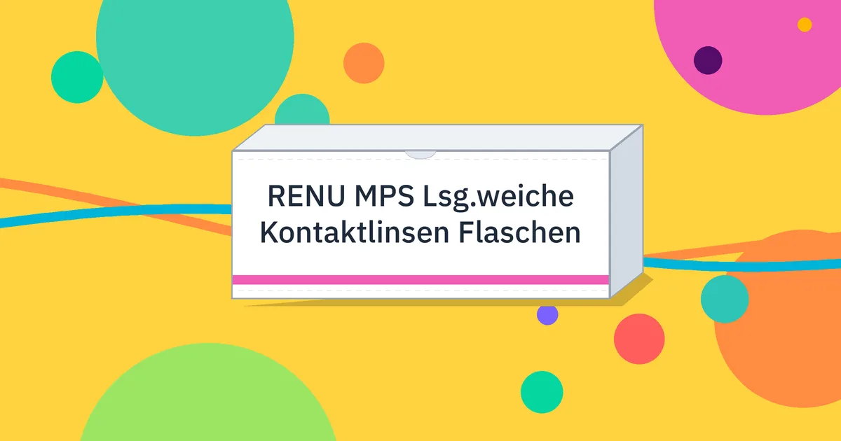 Symbolbild: Packung mit der Aufschrift RENU MPS Lsg.weiche Kontaktlinsen Flaschen (PZN 19167895) – Verfügbarkeit und Bezug in Apotheken in Frankfurt am Main