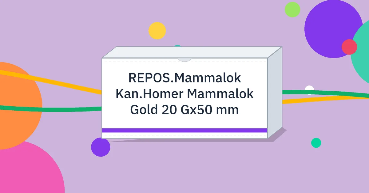 Symbolbild: Packung mit der Aufschrift REPOS.Mammalok Kan.Homer Mammalok Gold 20 Gx50 mm (PZN 07097103) – Verfügbarkeit und Bezug in Apotheken in Frankfurt am Main