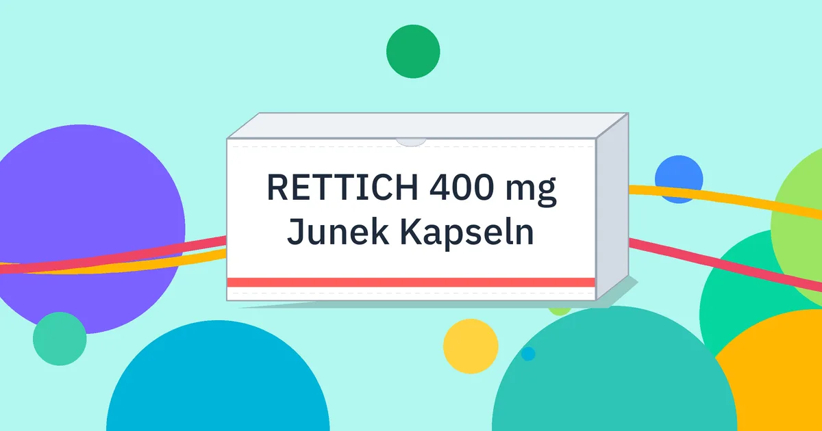 Symbolbild: Packung mit der Aufschrift RETTICH 400 mg Junek Kapseln (PZN 00139005) – Verfügbarkeit und Bezug in Apotheken in Frankfurt am Main
