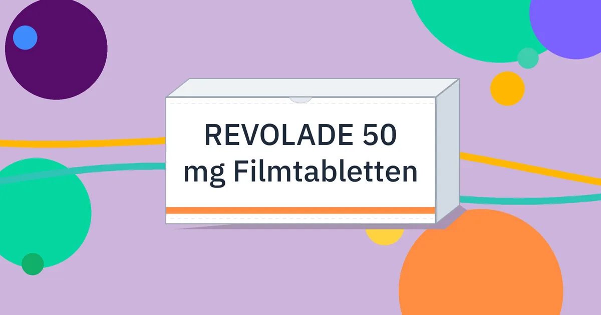 Symbolbild: Packung mit der Aufschrift REVOLADE 50 mg Filmtabletten (PZN 18427696) – Verfügbarkeit und Bezug in Apotheken in Frankfurt am Main