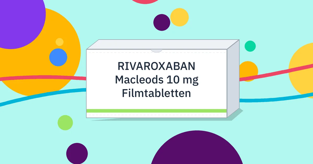 Symbolbild: Packung mit der Aufschrift RIVAROXABAN Macleods 10 mg Filmtabletten (PZN 20179521) – Verfügbarkeit und Bezug in Apotheken in Frankfurt am Main
