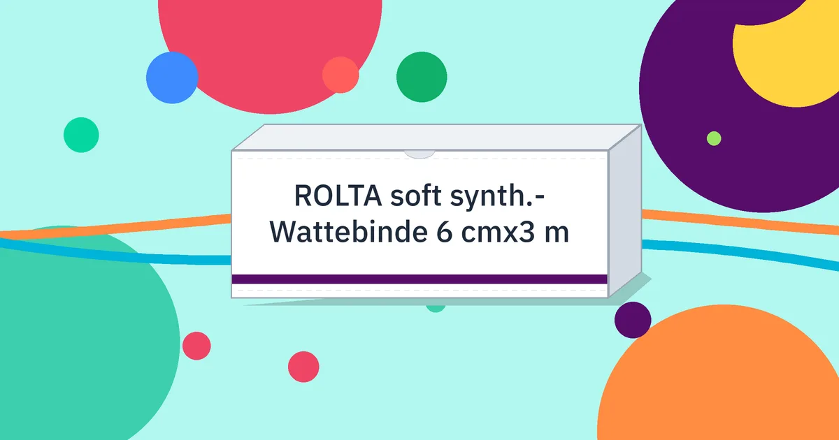 Symbolbild: Packung mit der Aufschrift ROLTA soft synth.-Wattebinde 6 cmx3 m (PZN 11313883) – Verfügbarkeit und Bezug in Apotheken in Frankfurt am Main