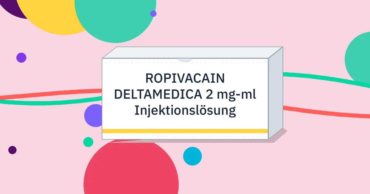 Symbolbild: Packung mit der Aufschrift ROPIVACAIN DELTAMEDICA 2 mg-ml Injektionslösung (PZN 13158174) – Verfügbarkeit und Bezug in Apotheken in Frankfurt am Main