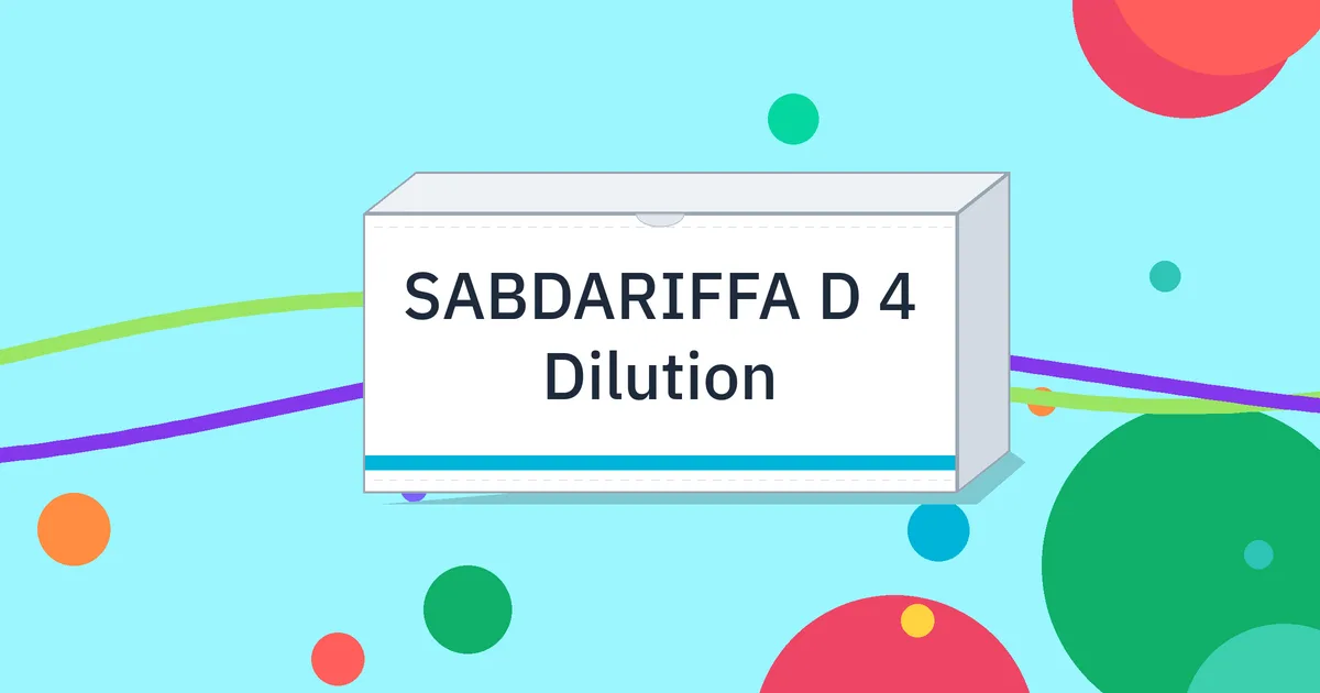 Symbolbild: Packung mit der Aufschrift SABDARIFFA D 4 Dilution (PZN 02806693) – Verfügbarkeit und Bezug in Apotheken in Frankfurt am Main