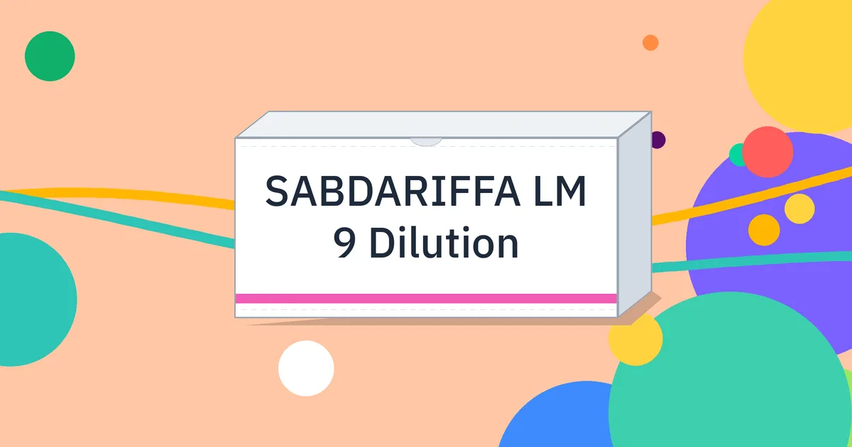 Symbolbild: Packung mit der Aufschrift SABDARIFFA LM 9 Dilution (PZN 13175385) – Verfügbarkeit und Bezug in Apotheken in Frankfurt am Main