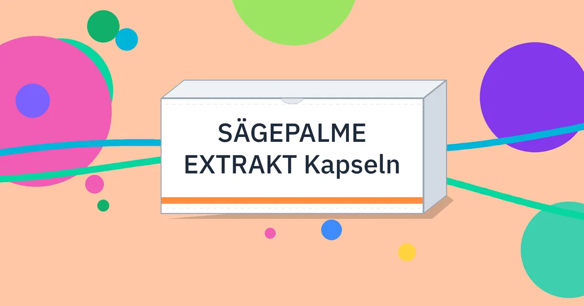 Symbolbild: Packung mit der Aufschrift SÄGEPALME EXTRAKT Kapseln (PZN 17258122) – Verfügbarkeit und Bezug in Apotheken in Frankfurt am Main