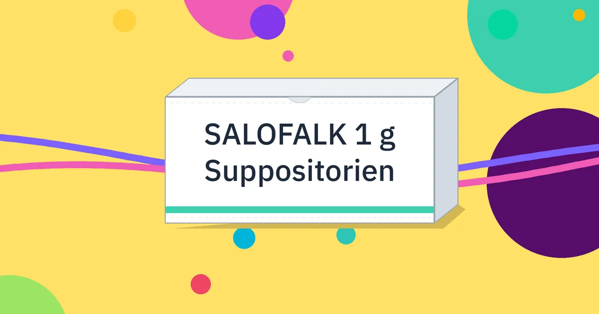 Symbolbild: Packung mit der Aufschrift SALOFALK 1 g Suppositorien (PZN 12367846) – Verfügbarkeit und Bezug in Apotheken in Frankfurt am Main