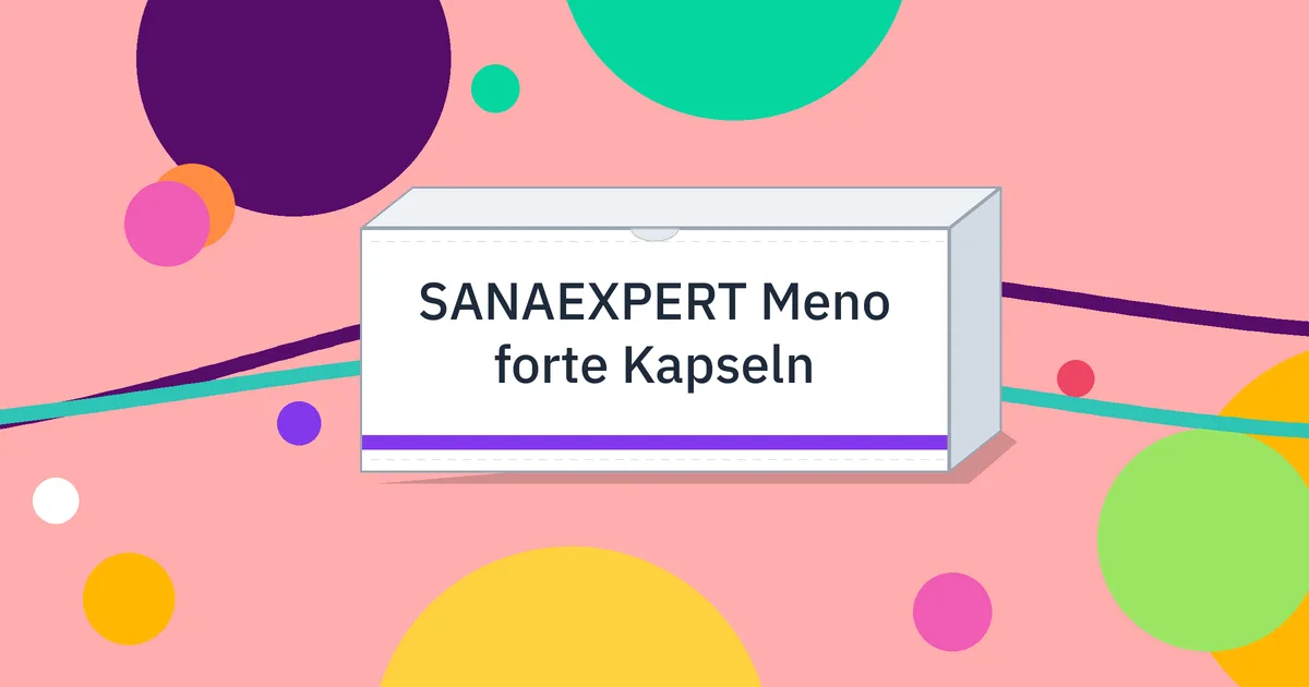 Symbolbild: Packung mit der Aufschrift SANAEXPERT Meno forte Kapseln (PZN 09088746) – Verfügbarkeit und Bezug in Apotheken in Frankfurt am Main