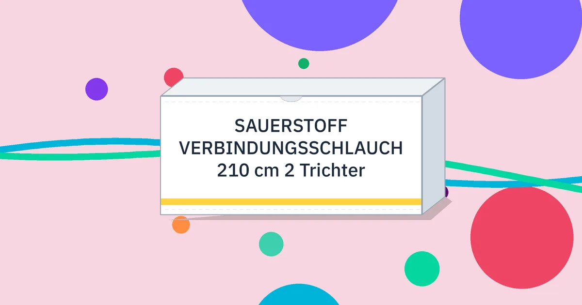 Symbolbild: Packung mit der Aufschrift SAUERSTOFF VERBINDUNGSSCHLAUCH 210 cm 2 Trichter (PZN 04416111) – Verfügbarkeit und Bezug in Apotheken in Frankfurt am Main