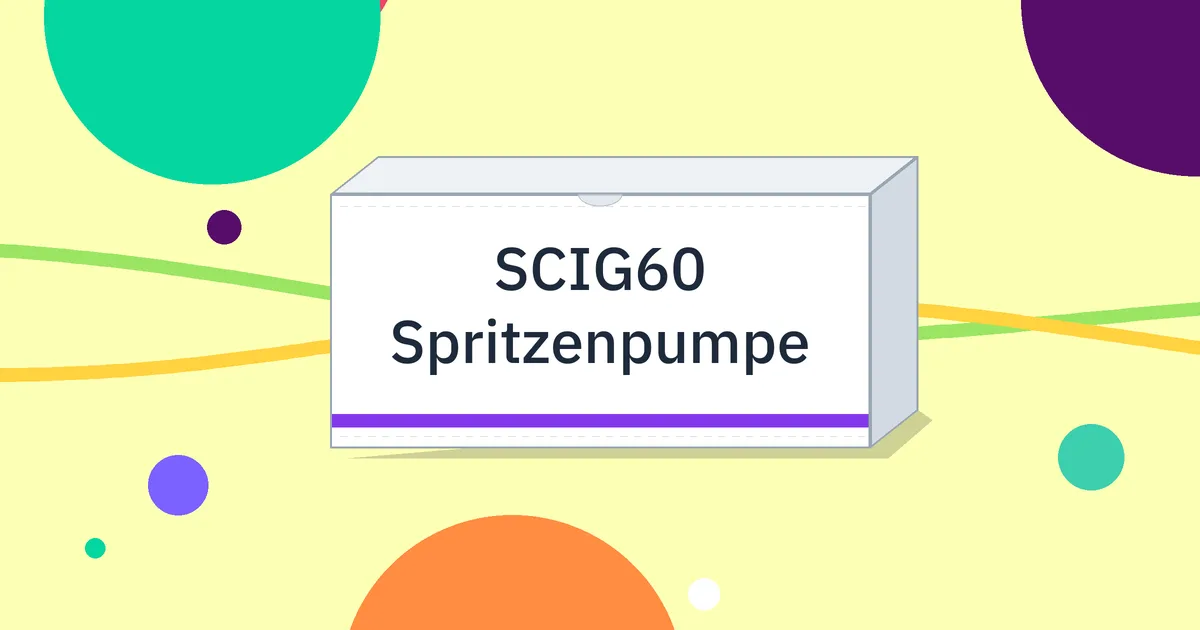 Symbolbild: Packung mit der Aufschrift SCIG60 Spritzenpumpe (PZN 10094781) – Verfügbarkeit und Bezug in Apotheken in Frankfurt am Main