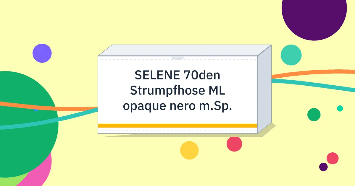 Symbolbild: Packung mit der Aufschrift SELENE 70den Strumpfhose ML opaque nero m.Sp. (PZN 16173808) – Verfügbarkeit und Bezug in Apotheken in Frankfurt am Main