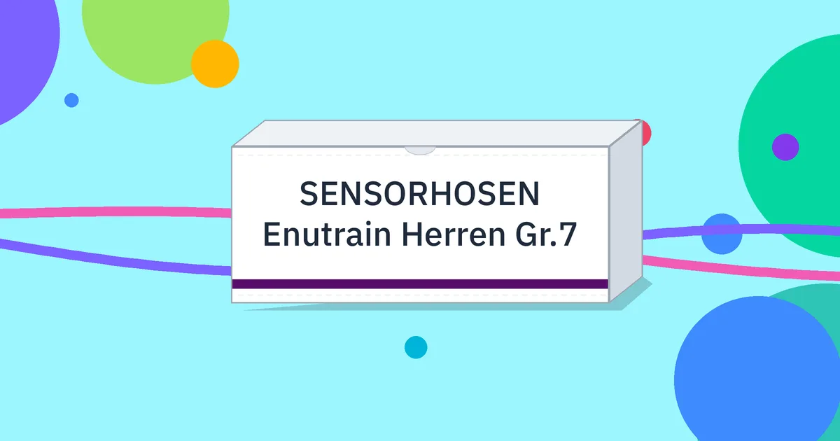 Symbolbild: Packung mit der Aufschrift SENSORHOSEN Enutrain Herren Gr.7 (PZN 04491673) – Verfügbarkeit und Bezug in Apotheken in Frankfurt am Main