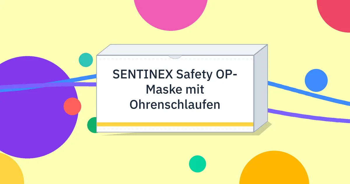 Symbolbild: Packung mit der Aufschrift SENTINEX Safety OP-Maske mit Ohrenschlaufen (PZN 16755605) – Verfügbarkeit und Bezug in Apotheken in Frankfurt am Main
