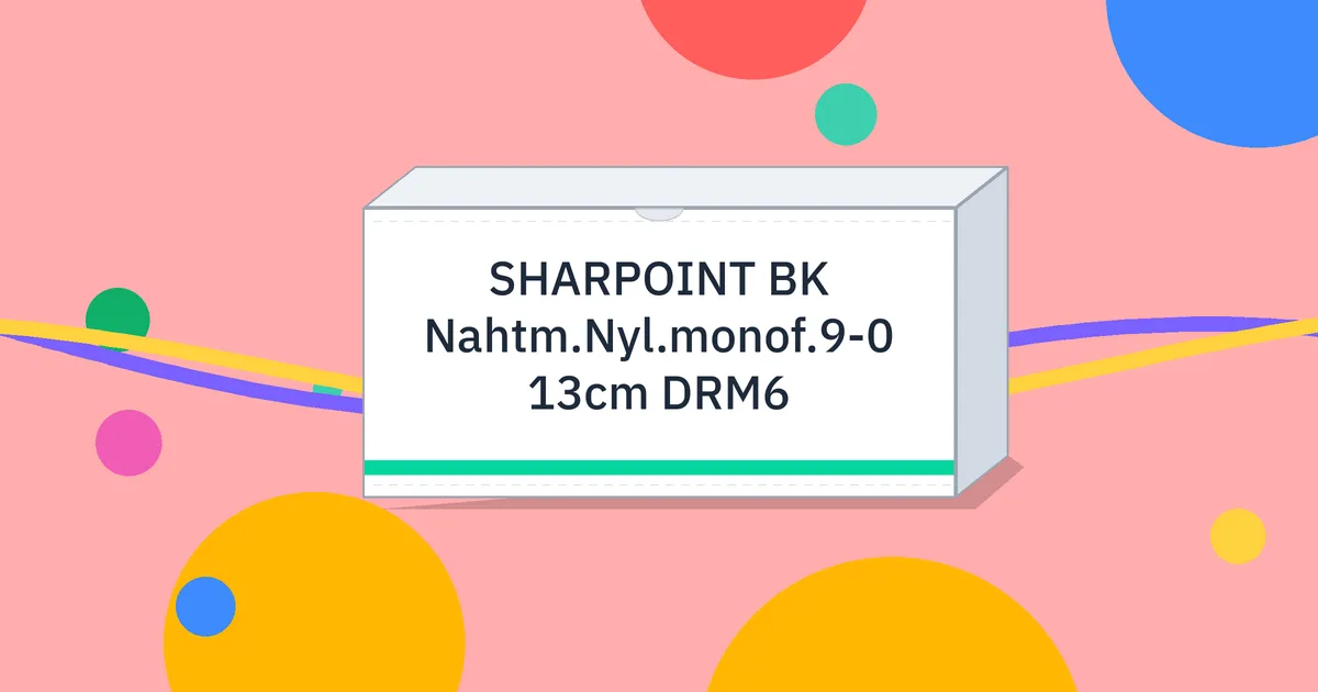 Symbolbild: Packung mit der Aufschrift SHARPOINT BK Nahtm.Nyl.monof.9-0 13cm DRM6 (PZN 17983604) – Verfügbarkeit und Bezug in Apotheken in Frankfurt am Main