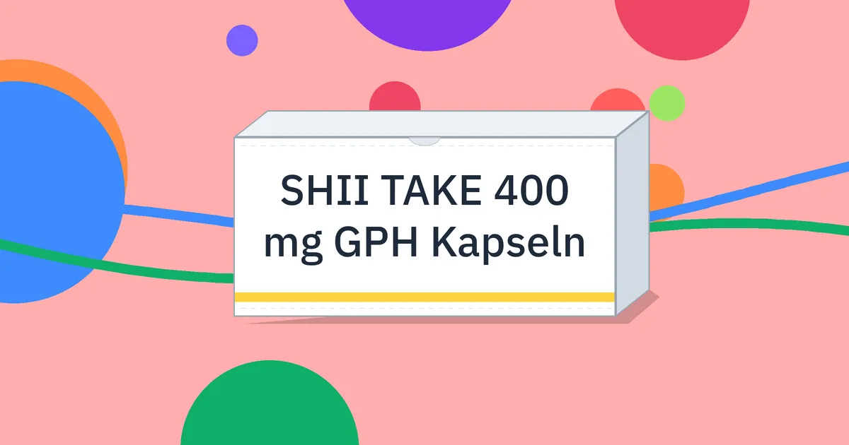Symbolbild: Packung mit der Aufschrift SHII TAKE 400 mg GPH Kapseln (PZN 00967251) – Verfügbarkeit und Bezug in Apotheken in Frankfurt am Main