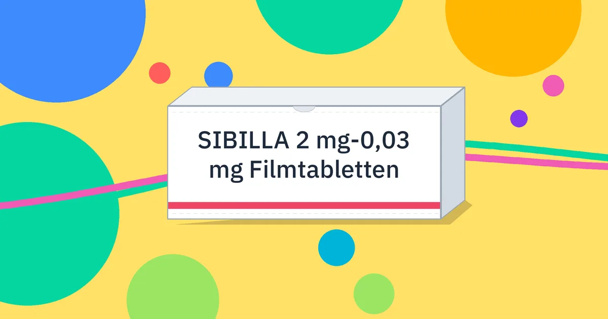 Symbolbild: Packung mit der Aufschrift SIBILLA 2 mg-0,03 mg Filmtabletten (PZN 09779410) – Verfügbarkeit und Bezug in Apotheken in Frankfurt am Main