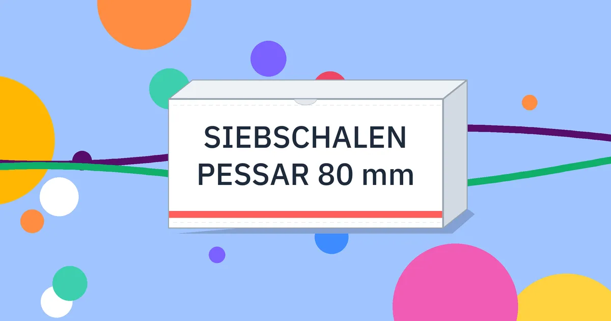 Symbolbild: Packung mit der Aufschrift SIEBSCHALEN PESSAR 80 mm (PZN 07279413) – Verfügbarkeit und Bezug in Apotheken in Frankfurt am Main