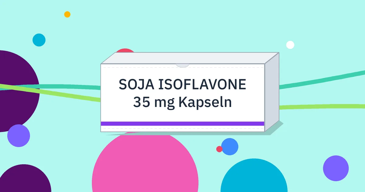 Symbolbild: Packung mit der Aufschrift SOJA ISOFLAVONE 35 mg Kapseln (PZN 02480429) – Verfügbarkeit und Bezug in Apotheken in Frankfurt am Main