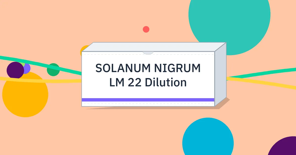 Symbolbild: Packung mit der Aufschrift SOLANUM NIGRUM LM 22 Dilution (PZN 13192981) – Verfügbarkeit und Bezug in Apotheken in Frankfurt am Main