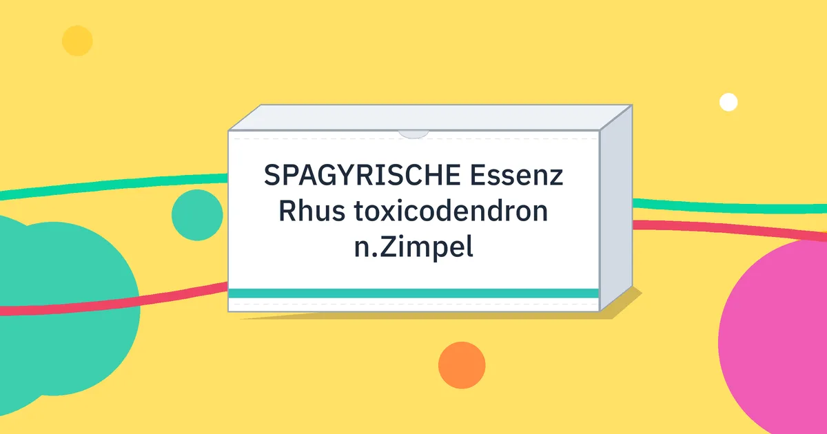 Symbolbild: Packung mit der Aufschrift SPAGYRISCHE Essenz Rhus toxicodendron n.Zimpel (PZN 04736637) – Verfügbarkeit und Bezug in Apotheken in Frankfurt am Main
