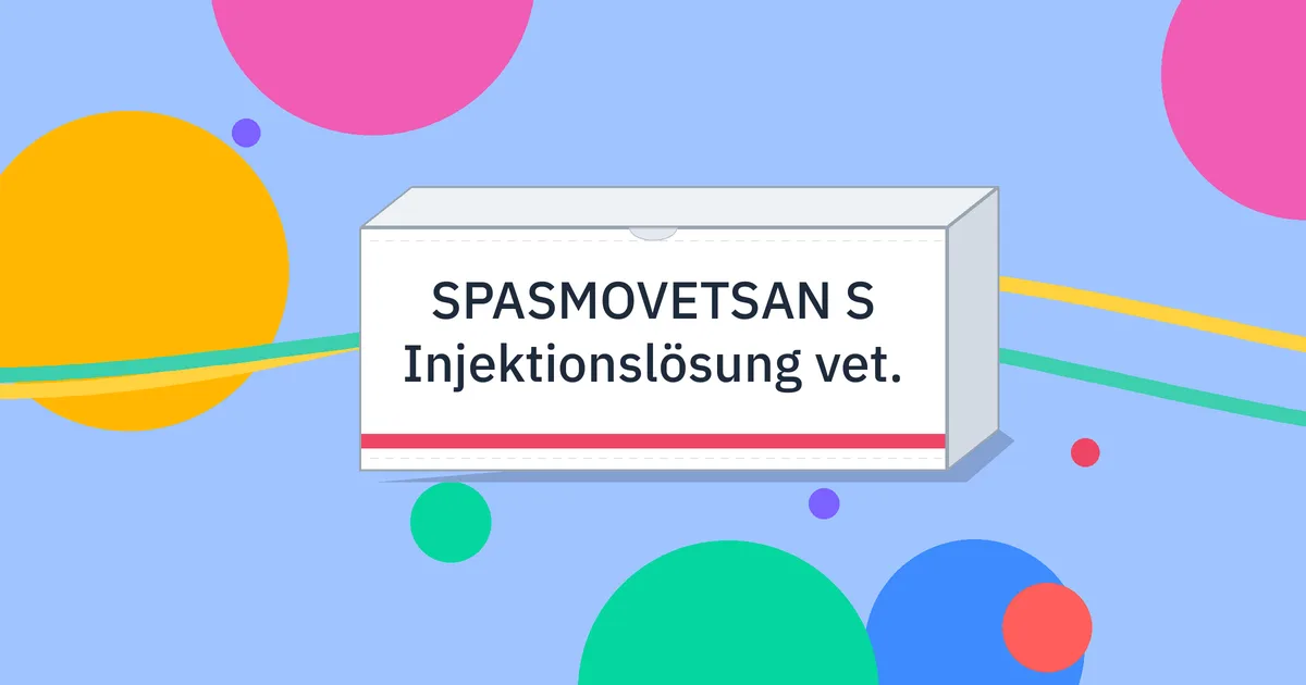 Symbolbild: Packung mit der Aufschrift SPASMOVETSAN S Injektionslösung vet. (PZN 01066515) – Verfügbarkeit und Bezug in Apotheken in Frankfurt am Main