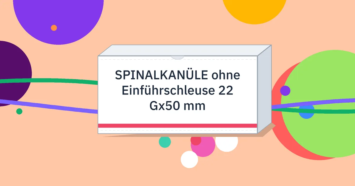 Symbolbild: Packung mit der Aufschrift SPINALKANÜLE ohne Einführschleuse 22 Gx50 mm (PZN 03949615) – Verfügbarkeit und Bezug in Apotheken in Frankfurt am Main