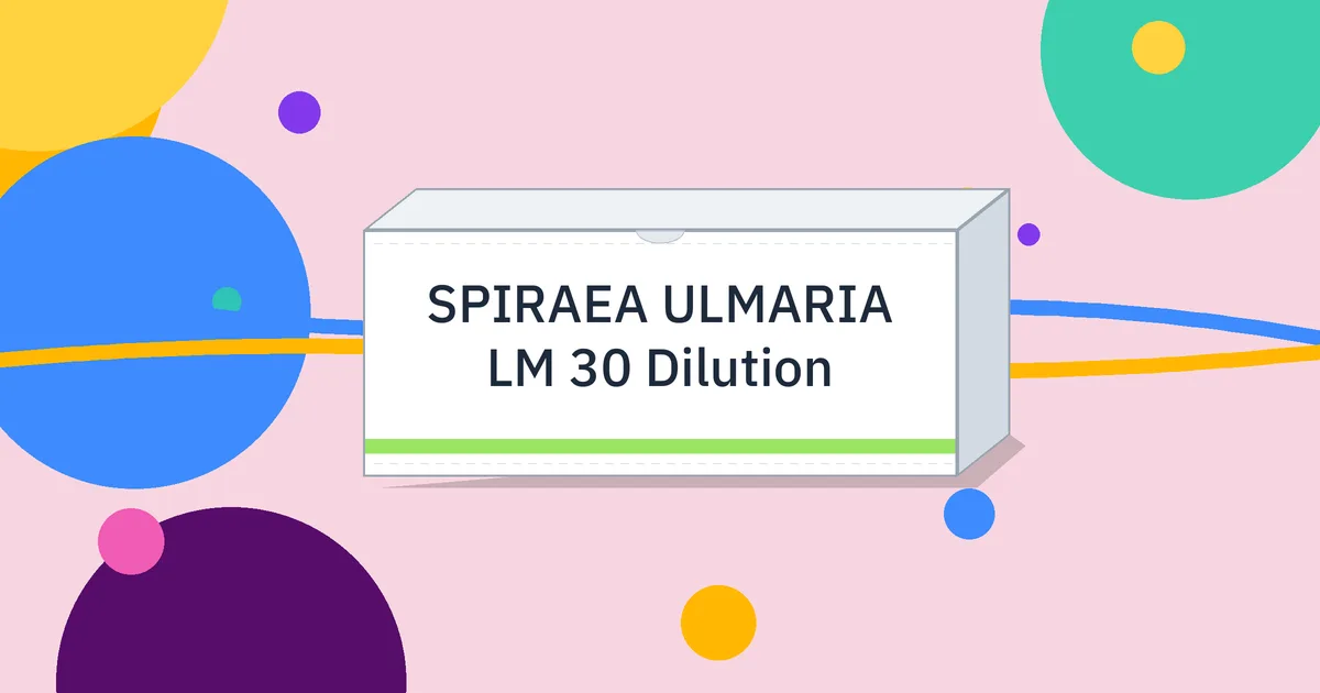 Symbolbild: Packung mit der Aufschrift SPIRAEA ULMARIA LM 30 Dilution (PZN 13196281) – Verfügbarkeit und Bezug in Apotheken in Frankfurt am Main