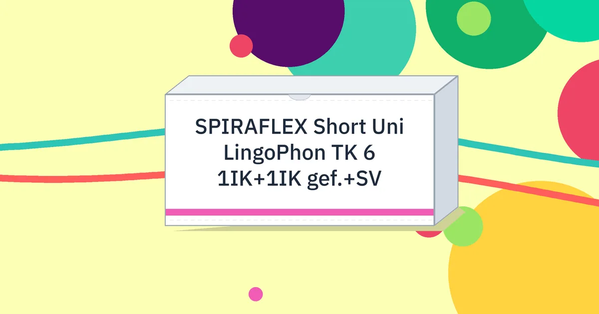 Symbolbild: Packung mit der Aufschrift SPIRAFLEX Short Uni LingoPhon TK 6 1IK+1IK gef.+SV (PZN 14002936) – Verfügbarkeit und Bezug in Apotheken in Frankfurt am Main