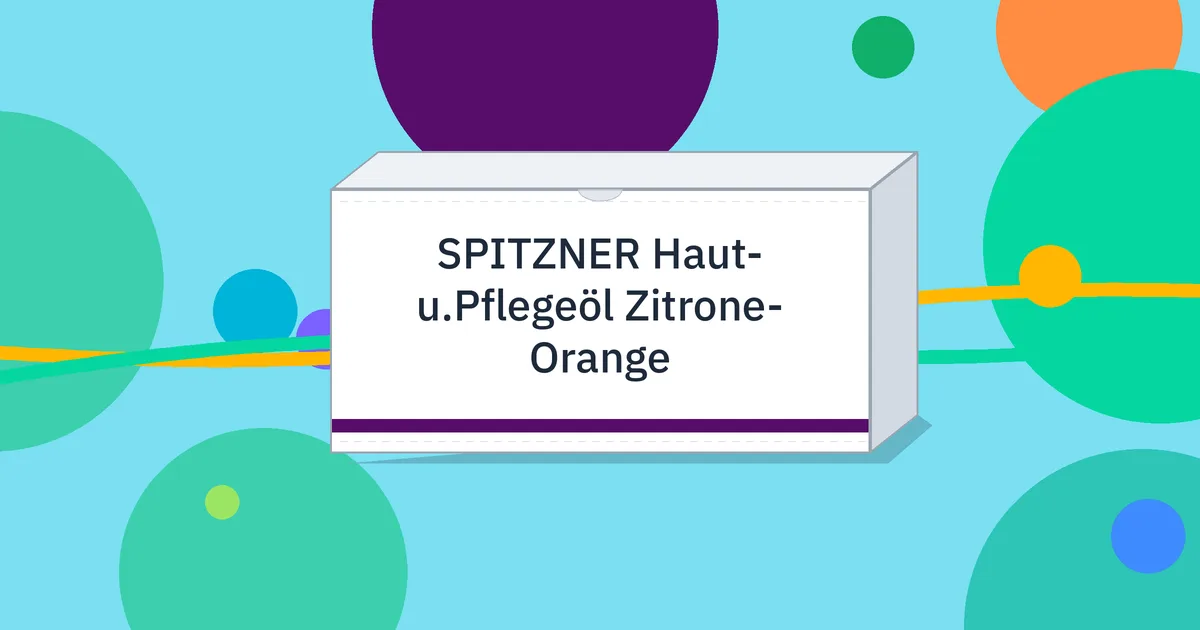 Symbolbild: Packung mit der Aufschrift SPITZNER Haut- u.Pflegeöl Zitrone-Orange (PZN 19388691) – Verfügbarkeit und Bezug in Apotheken in Frankfurt am Main