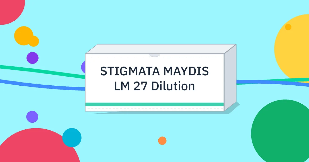 Symbolbild: Packung mit der Aufschrift STIGMATA MAYDIS LM 27 Dilution (PZN 13201094) – Verfügbarkeit und Bezug in Apotheken in Frankfurt am Main