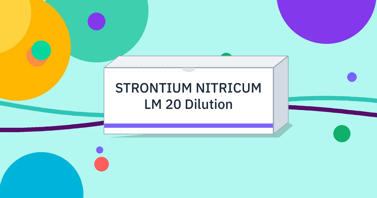 Symbolbild: Packung mit der Aufschrift STRONTIUM NITRICUM LM 20 Dilution (PZN 13204508) – Verfügbarkeit und Bezug in Apotheken in Frankfurt am Main