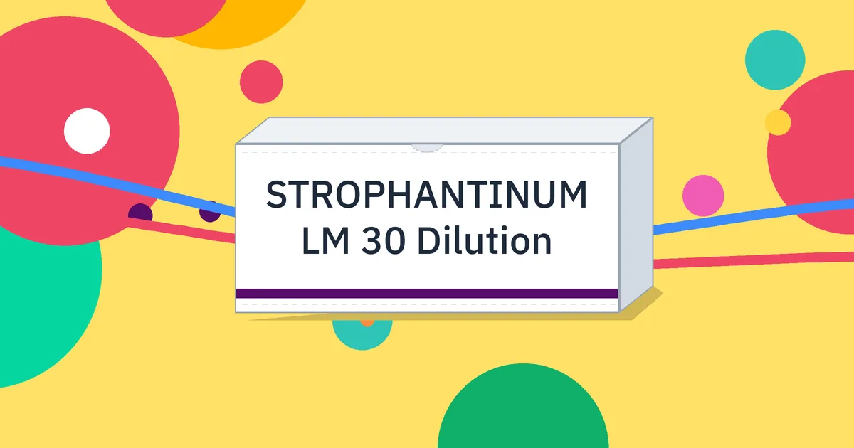 Symbolbild: Packung mit der Aufschrift STROPHANTINUM LM 30 Dilution (PZN 13684997) – Verfügbarkeit und Bezug in Apotheken in Frankfurt am Main