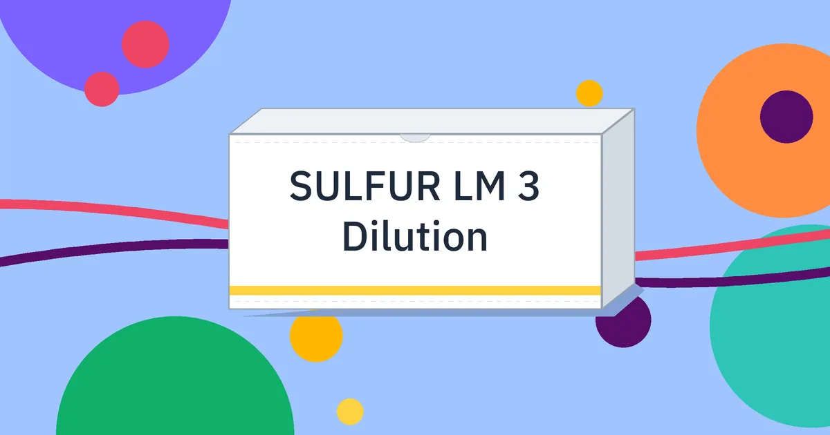Symbolbild: Packung mit der Aufschrift SULFUR LM 3 Dilution (PZN 13209871) – Verfügbarkeit und Bezug in Apotheken in Frankfurt am Main