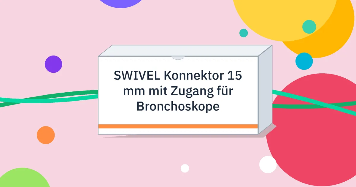 Symbolbild: Packung mit der Aufschrift SWIVEL Konnektor 15 mm mit Zugang für Bronchoskope (PZN 07587310) – Verfügbarkeit und Bezug in Apotheken in Frankfurt am Main