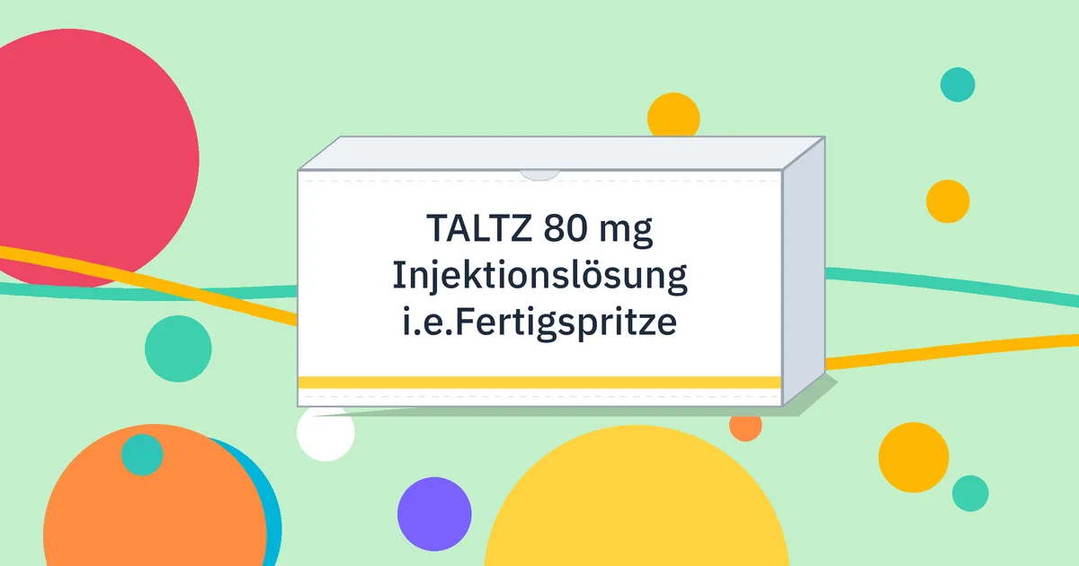 Symbolbild: Packung mit der Aufschrift TALTZ 80 mg Injektionslösung i.e.Fertigspritze (PZN 13509188) – Verfügbarkeit und Bezug in Apotheken in Frankfurt am Main