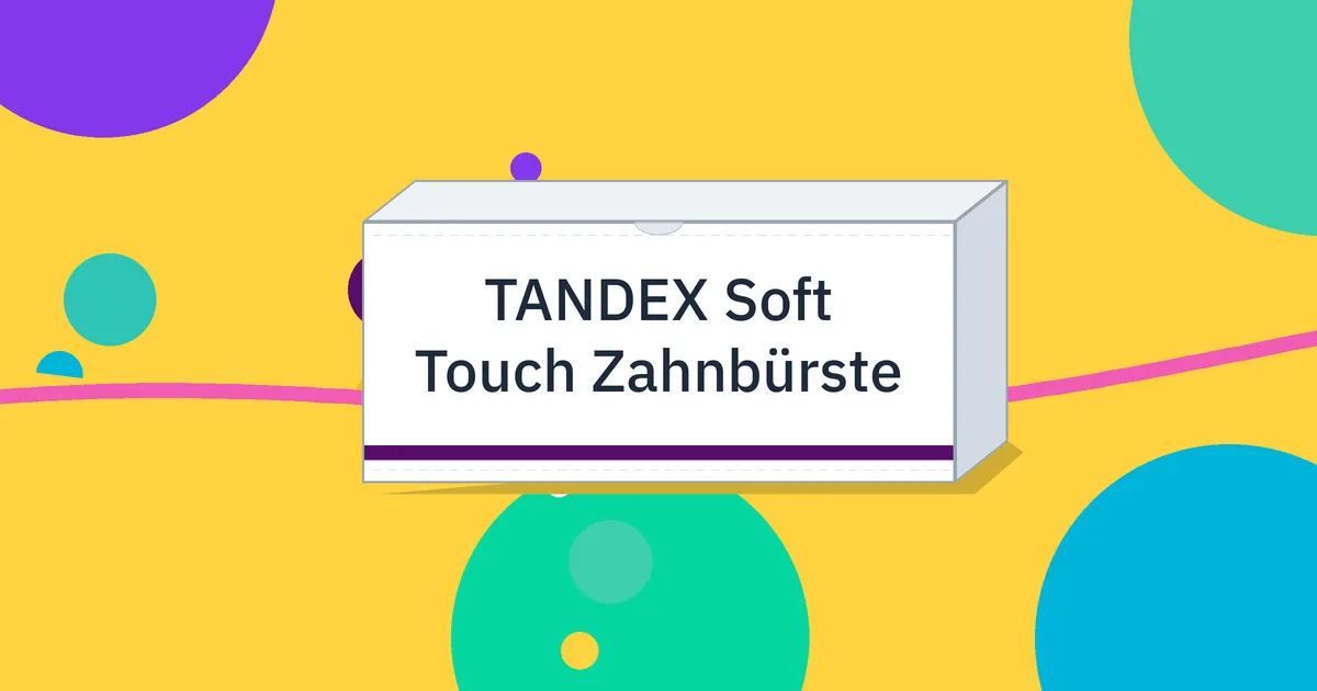 Symbolbild: Packung mit der Aufschrift TANDEX Soft Touch Zahnbürste (PZN 15528965) – Verfügbarkeit und Bezug in Apotheken in Frankfurt am Main