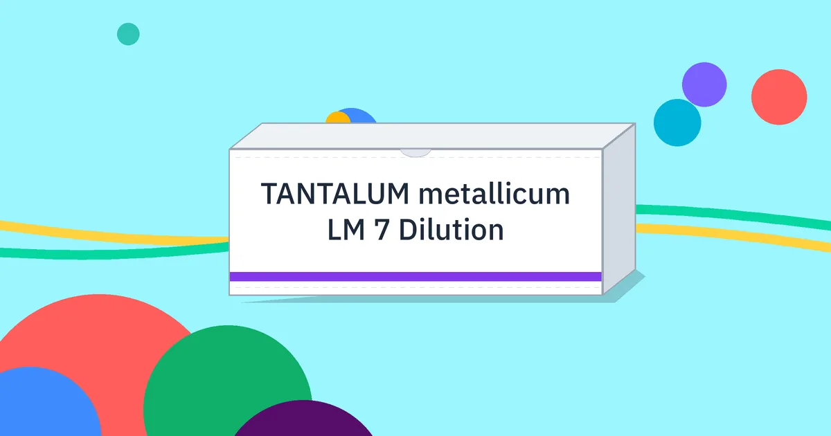 Symbolbild: Packung mit der Aufschrift TANTALUM metallicum LM 7 Dilution (PZN 13213430) – Verfügbarkeit und Bezug in Apotheken in Frankfurt am Main