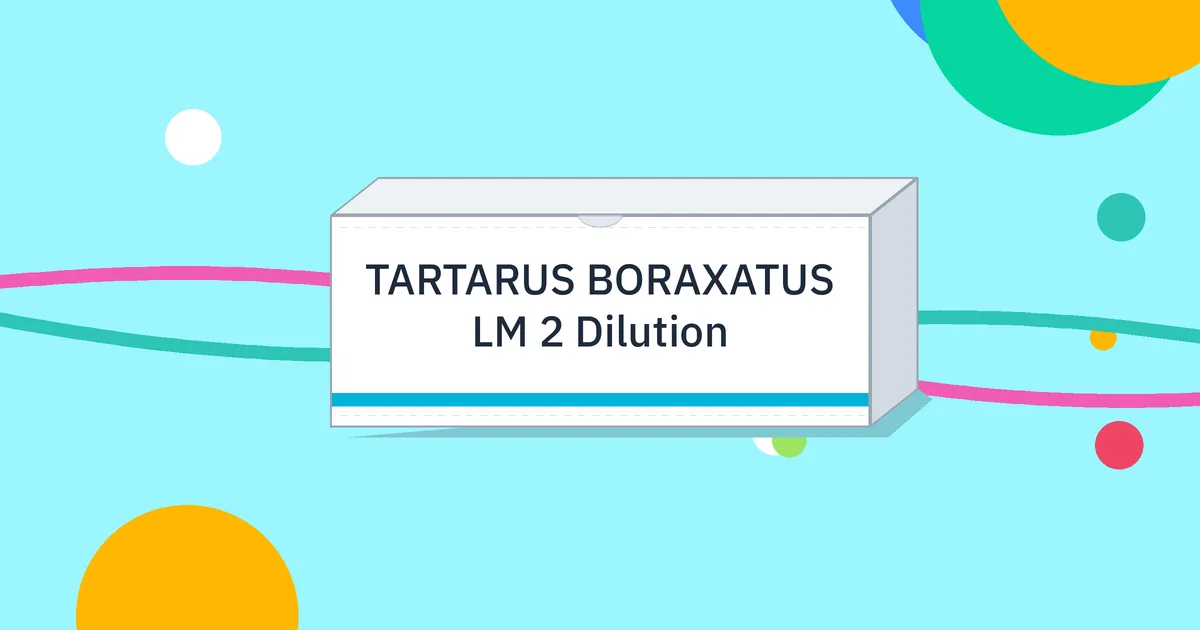 Symbolbild: Packung mit der Aufschrift TARTARUS BORAXATUS LM 2 Dilution (PZN 13214636) – Verfügbarkeit und Bezug in Apotheken in Frankfurt am Main