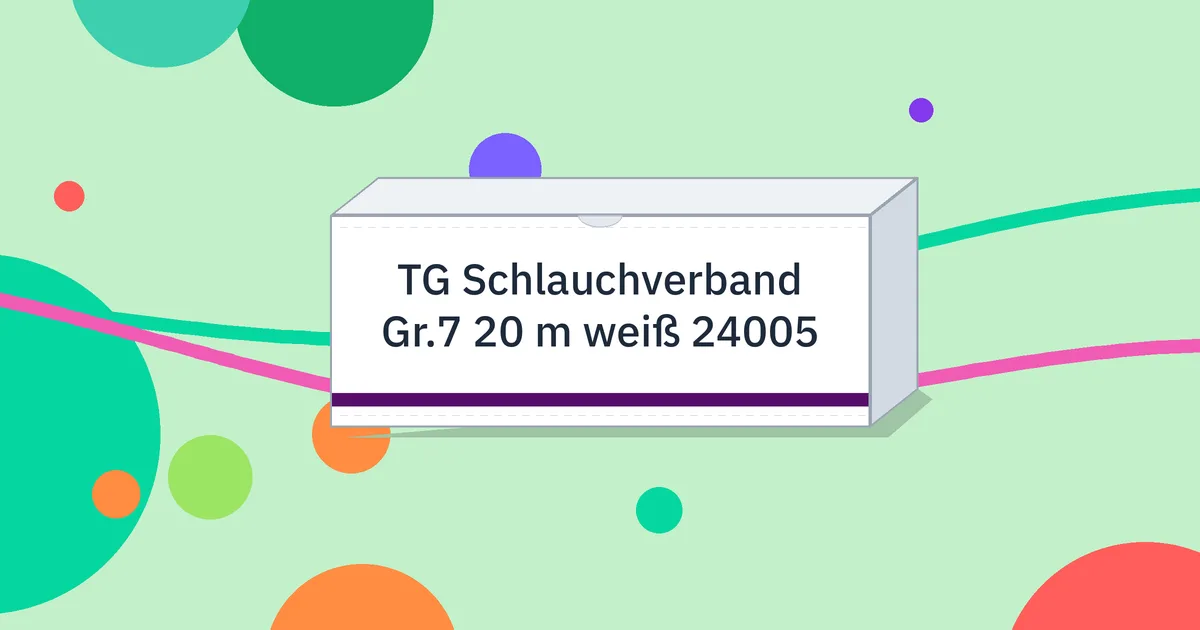 Symbolbild: Packung mit der Aufschrift TG Schlauchverband Gr.7 20 m weiß 24005 (PZN 05490747) – Verfügbarkeit und Bezug in Apotheken in Frankfurt am Main