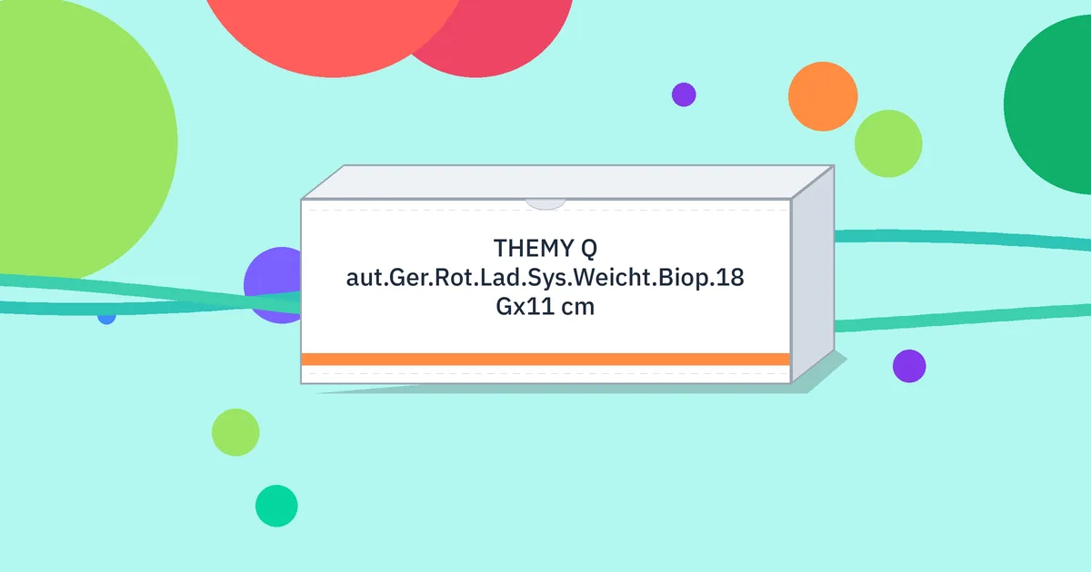 Symbolbild: Packung mit der Aufschrift THEMY Q aut.Ger.Rot.Lad.Sys.Weicht.Biop.18 Gx11 cm (PZN 19737938) – Verfügbarkeit und Bezug in Apotheken in Frankfurt am Main