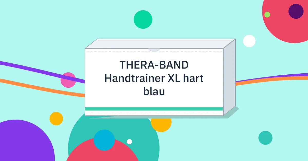Symbolbild: Packung mit der Aufschrift THERA-BAND Handtrainer XL hart blau (PZN 01028118) – Verfügbarkeit und Bezug in Apotheken in Frankfurt am Main