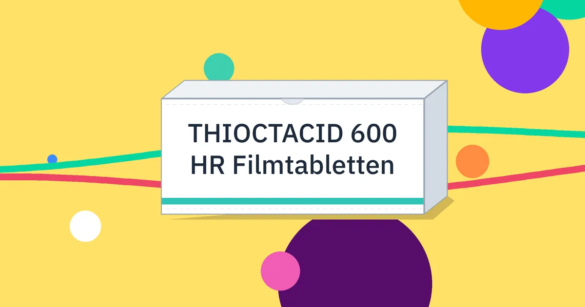 Symbolbild: Packung mit der Aufschrift THIOCTACID 600 HR Filmtabletten (PZN 08591271) – Verfügbarkeit und Bezug in Apotheken in Frankfurt am Main
