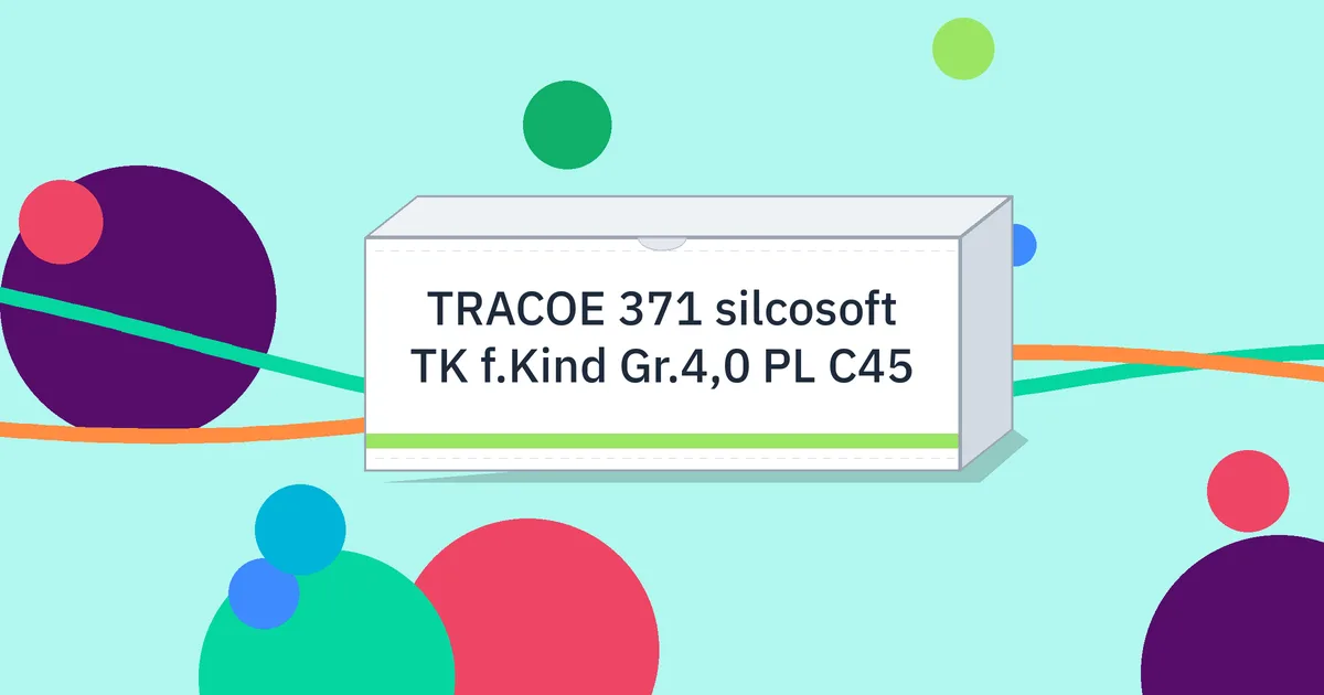 Symbolbild: Packung mit der Aufschrift TRACOE 371 silcosoft TK f.Kind Gr.4,0 PL C45 (PZN 14315397) – Verfügbarkeit und Bezug in Apotheken in Frankfurt am Main